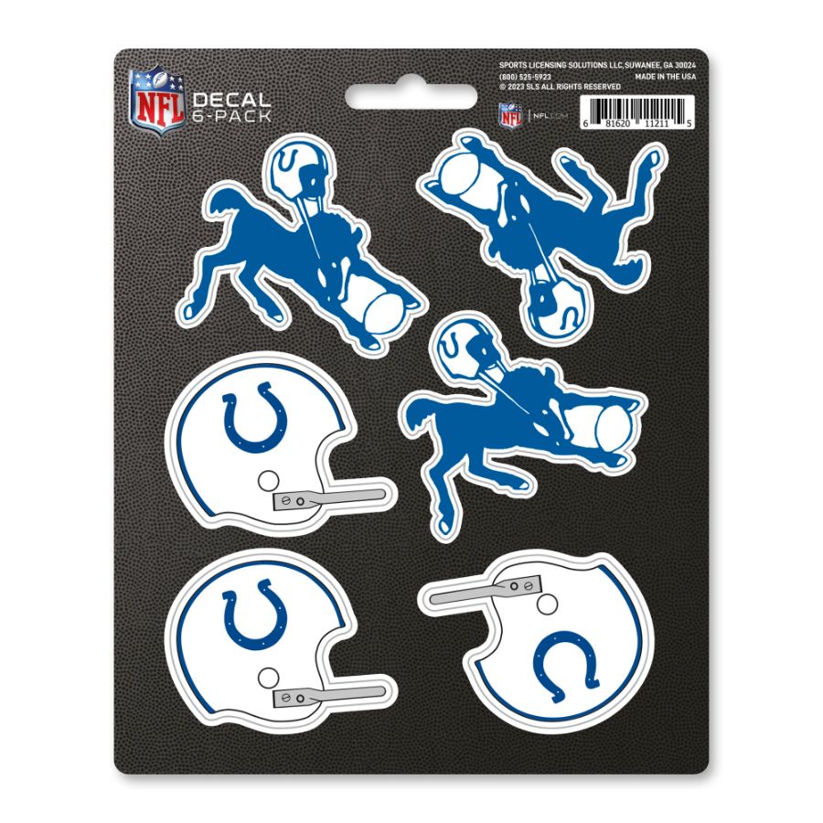 Indianapolis Colts Retro Vintage - Set Of 6 Sticker Sheet at Sticker Shoppe
