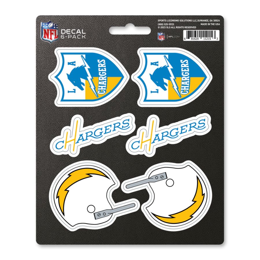 Los Angeles Chargers Retro Vintage - Set Of 6 Sticker Sheet at Sticker ...