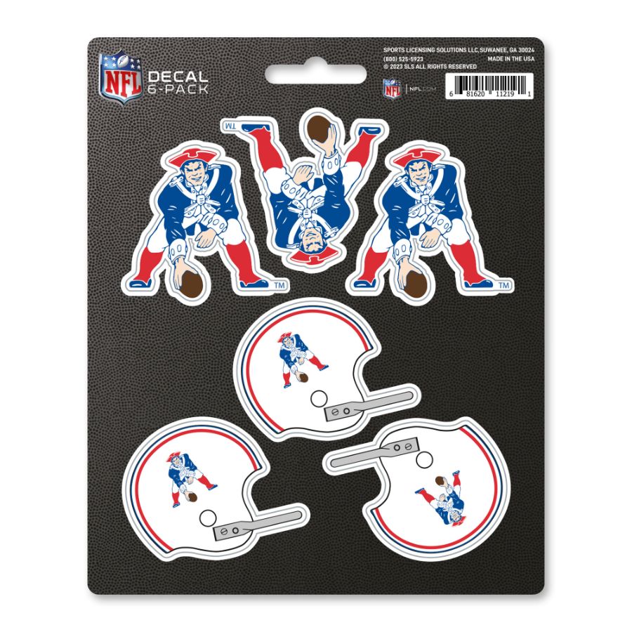 New England Patriots Retro Vintage - Set Of 6 Sticker Sheet at Sticker ...