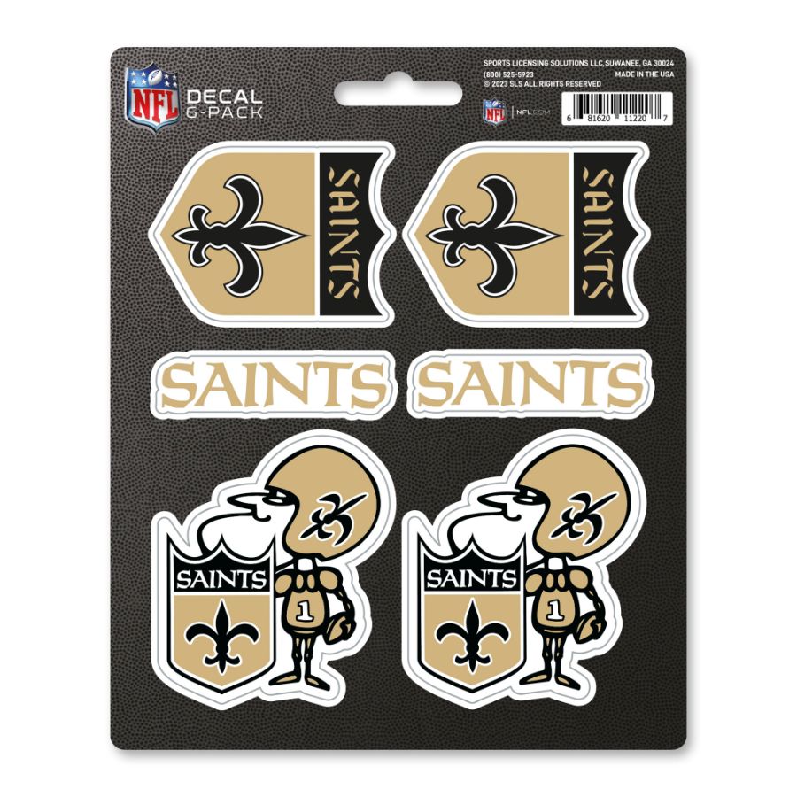 New Orleans Saints Retro Vintage - Set Of 6 Sticker Sheet at Sticker Shoppe