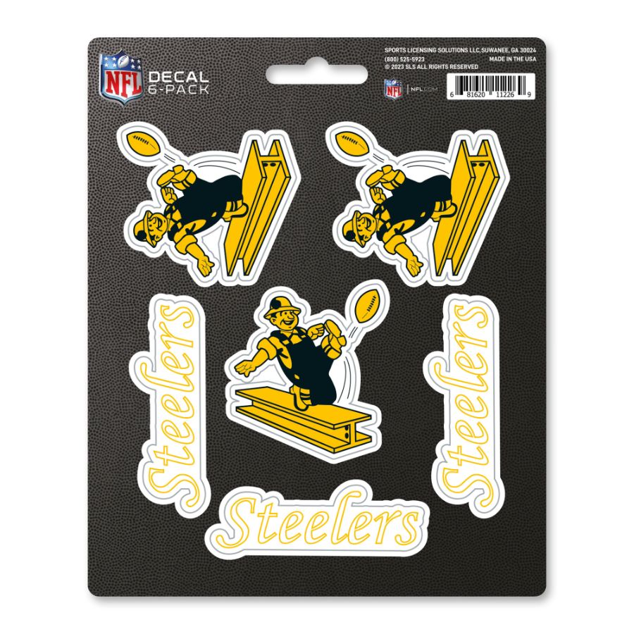 Pittsburgh Steelers Retro Vintage Sticker Sheet of 6 at Sticker Shoppe