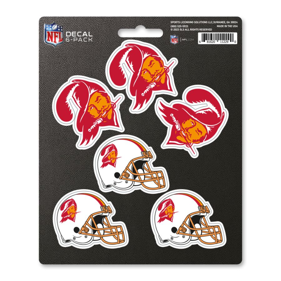 Tampa Bay Buccaneers Retro Vintage - Set Of 6 Sticker Sheet at Sticker ...