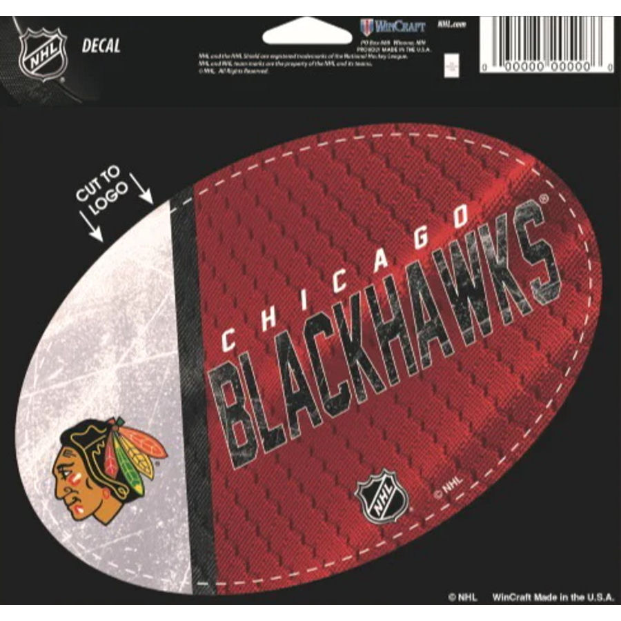 Chicago Blackhawks - 3.5x5 Vinyl Oval Sticker at Sticker Shoppe