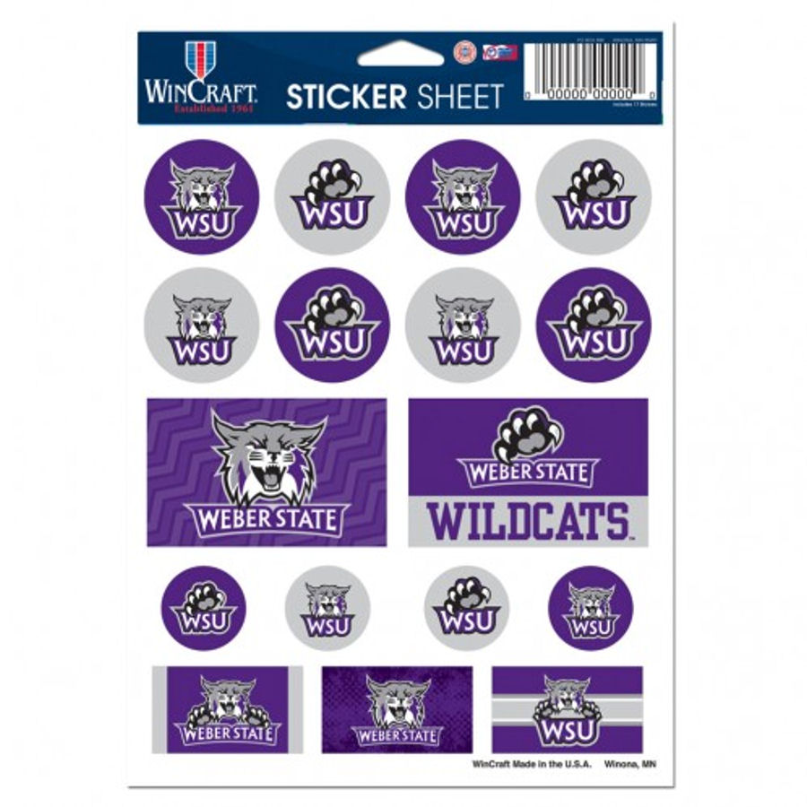 Weber State University Wildcats - 5x7 Sticker Sheet at Sticker Shoppe