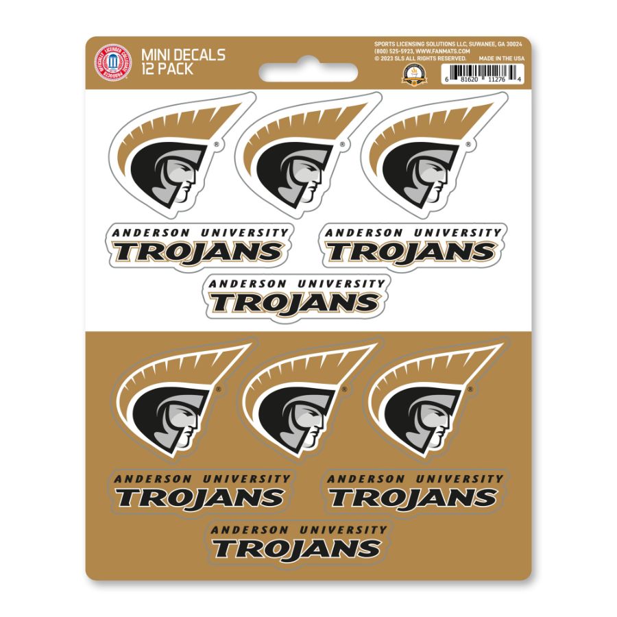 Anderson University Trojans - Set Of 12 Sticker Sheet at Sticker Shoppe