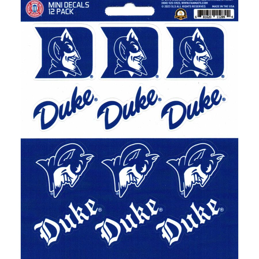 Duke University Blue Devils - Set Of 12 Sticker Sheet at Sticker Shoppe