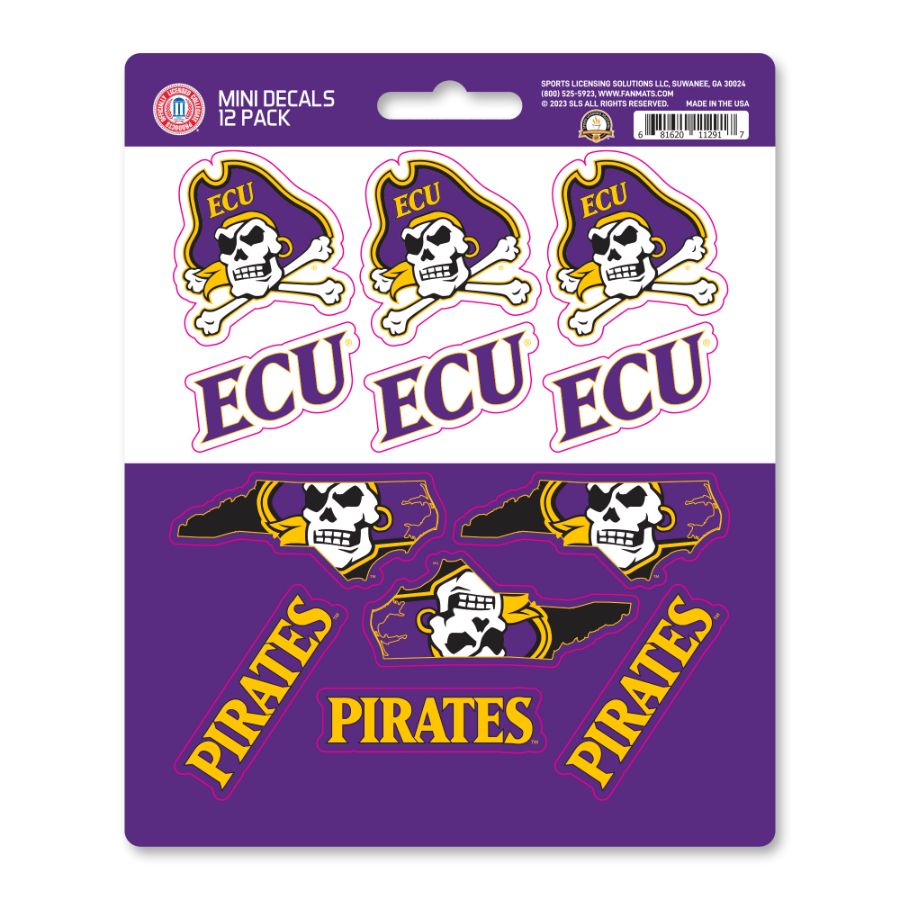 East Carolina University Pirates Sticker Sheet of 12 at Sticker Shoppe