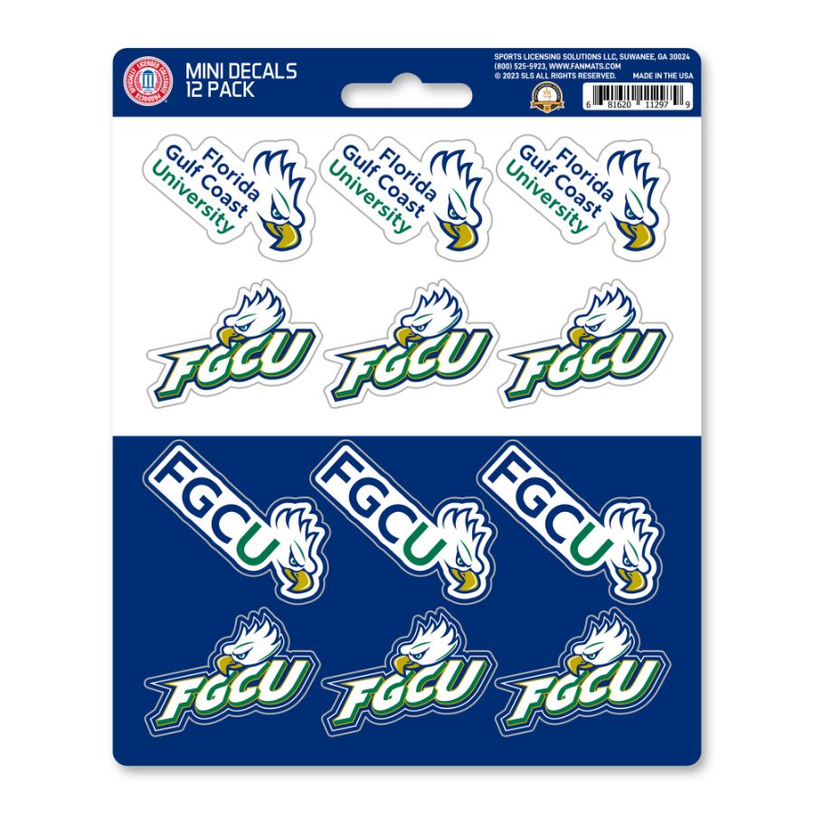 Florida Gulf Coast University Eagles - Set Of 12 Sticker Sheet at ...