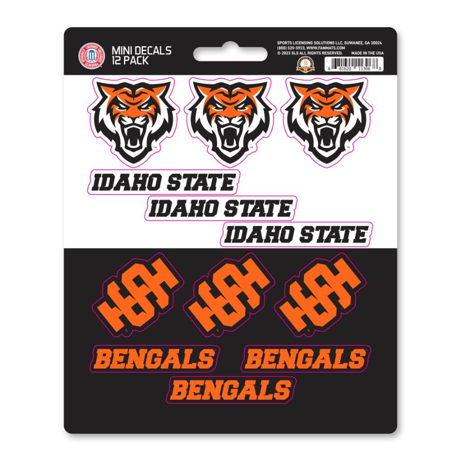 Idaho State University Bengals Sticker Sheet of 12 at Sticker Shoppe