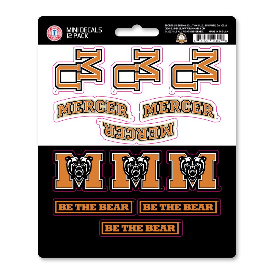 Mercer University Bears - Set Of 12 Sticker Sheet at Sticker Shoppe