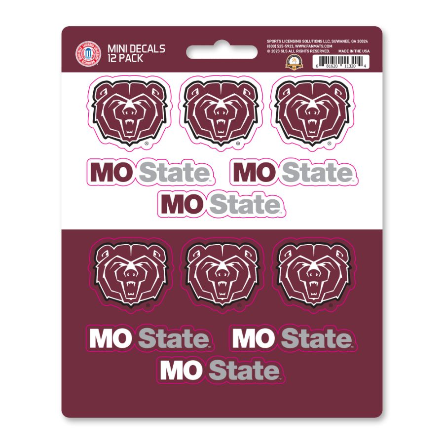 Missouri State University Bears - Set Of 12 Sticker Sheet at Sticker Shoppe