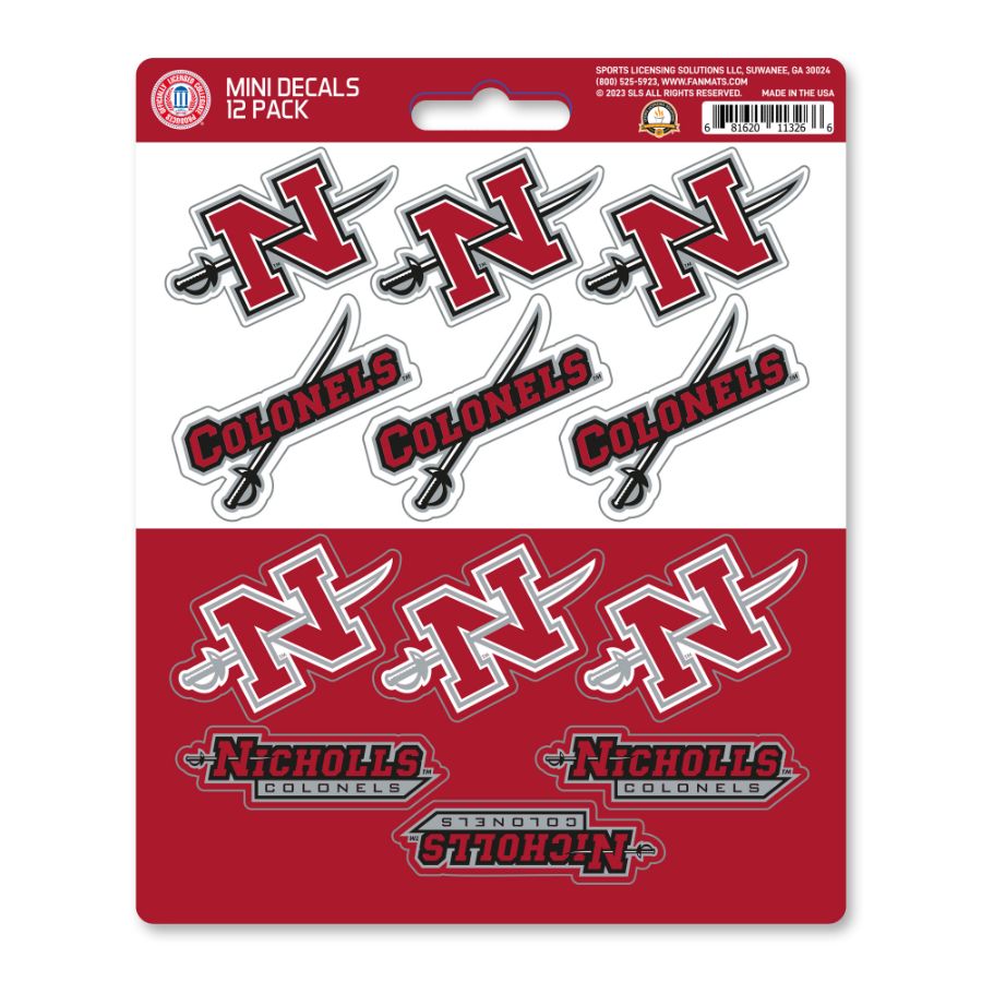 Nicholls State University Colonels Sticker Sheet of 12 at Sticker Shoppe