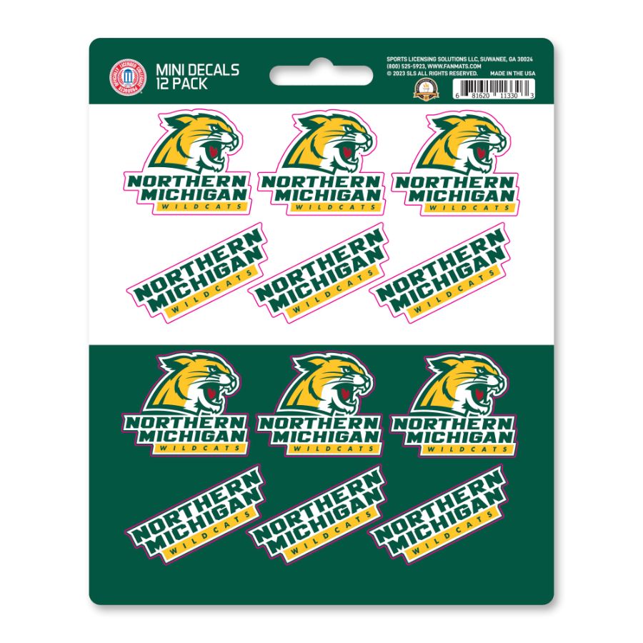 Northern Michigan University Wildcats - Set Of 12 Sticker Sheet at ...