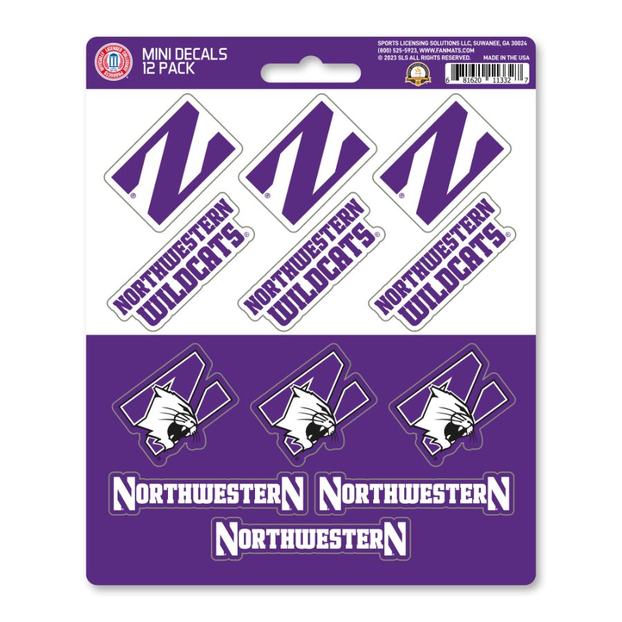 Northwestern University Wildcats - Set Of 12 Sticker Sheet at Sticker ...