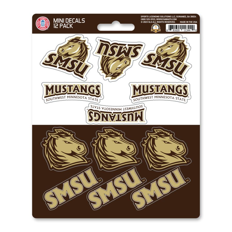 Southwest Minnesota State University Mustangs - Set Of 12 Sticker Sheet ...
