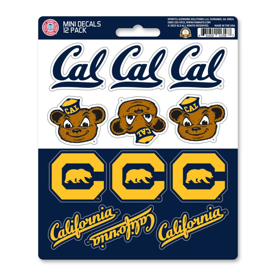 University Of California Golden Bears - Set Of 12 Sticker Sheet at ...