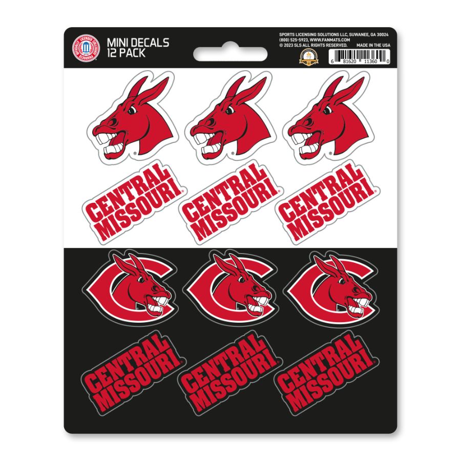 University Of Central Missouri Mules - Set Of 12 Sticker Sheet at ...
