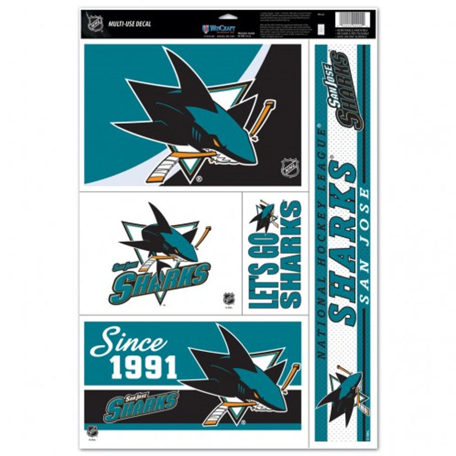 San Jose Sharks - Set of 5 Ultra Decals at Sticker Shoppe