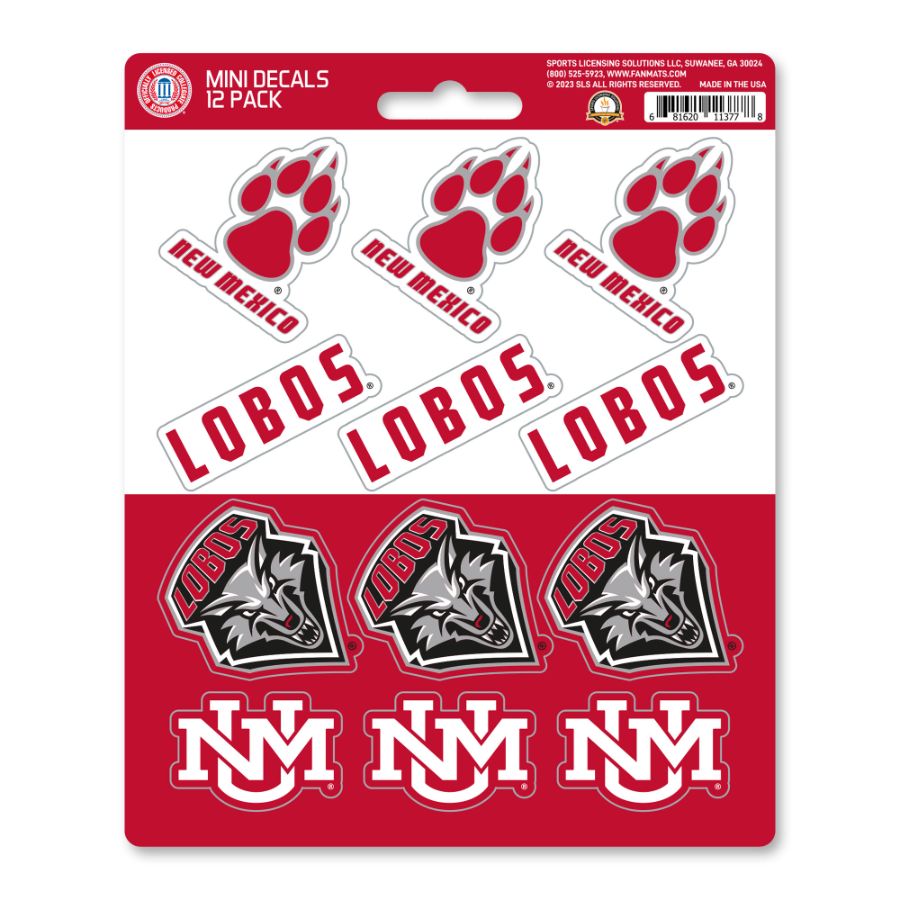 University of New Mexico Lobos - Set Of 12 Sticker Sheet at Sticker Shoppe