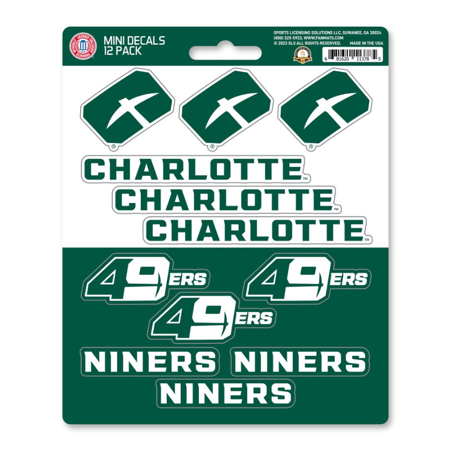 University Of North Carolina-Charlotte 49ers - Set Of 12 Sticker Sheet ...