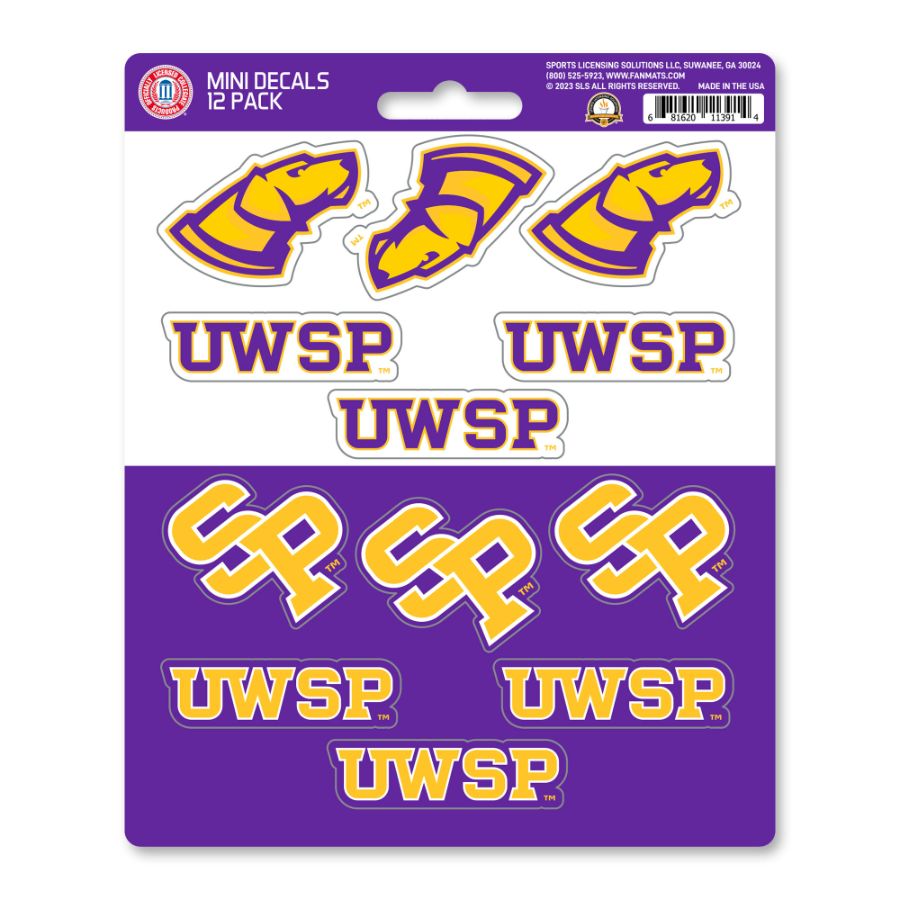 University Of Wisconsin-Stevens Point Pointers - Set Of 12 Sticker ...