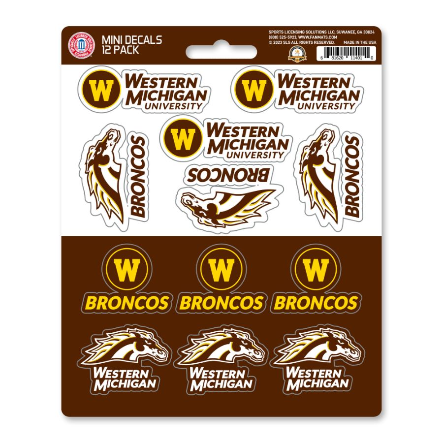 Western Michigan University Broncos - Set Of 12 Sticker Sheet at ...