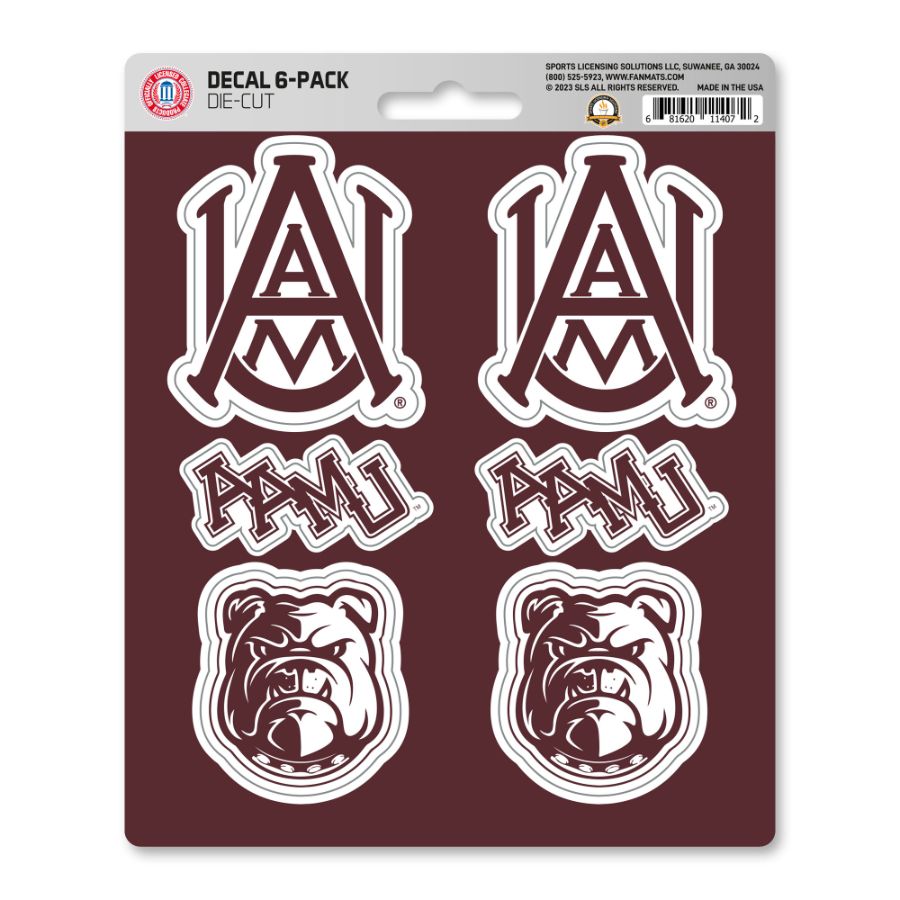 Alabama A&M University Bulldogs - Set Of 6 Sticker Sheet at Sticker Shoppe