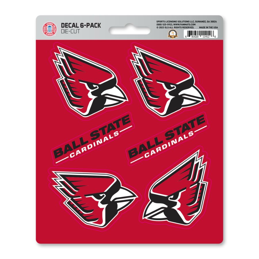 Ball State University Cardinals - Set Of 6 Sticker Sheet at Sticker Shoppe