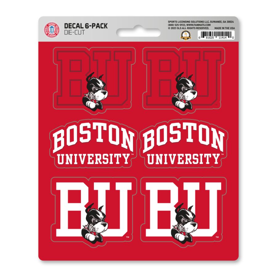 Boston University Terriers - Set Of 6 Sticker Sheet at Sticker Shoppe