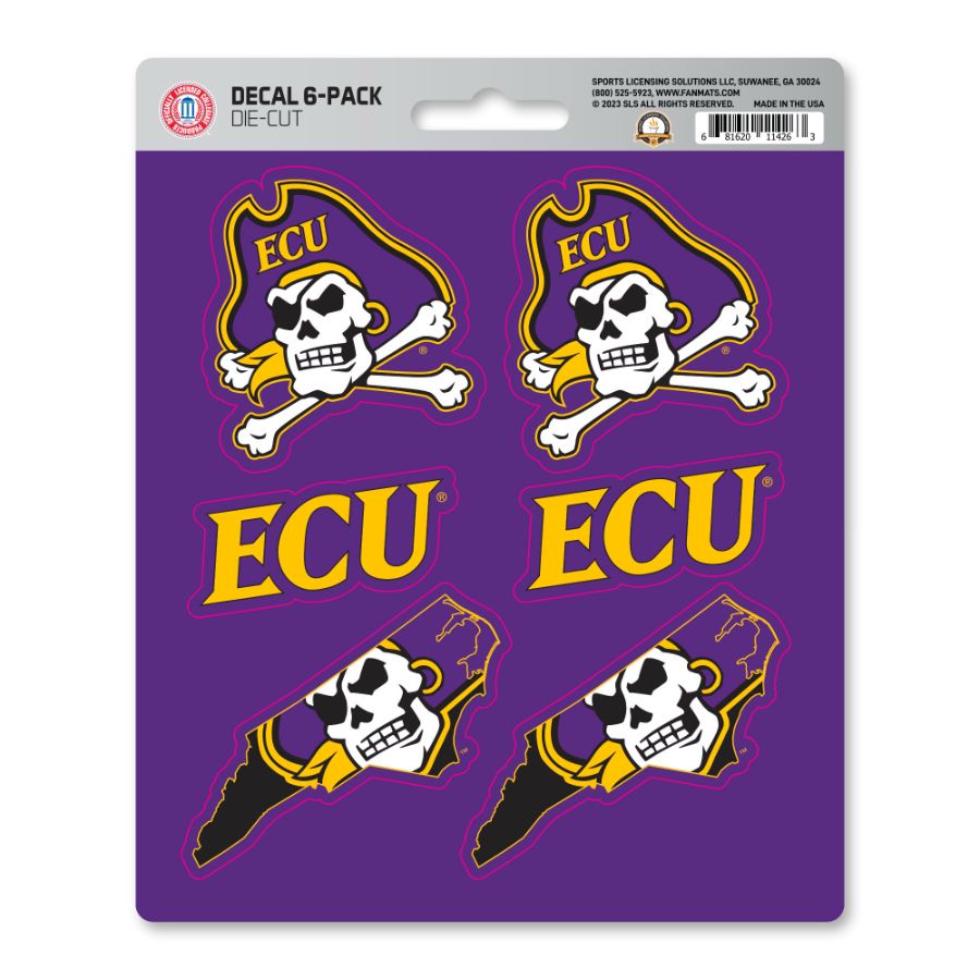 East Carolina University Pirates - Set Of 6 Sticker Sheet at Sticker Shoppe