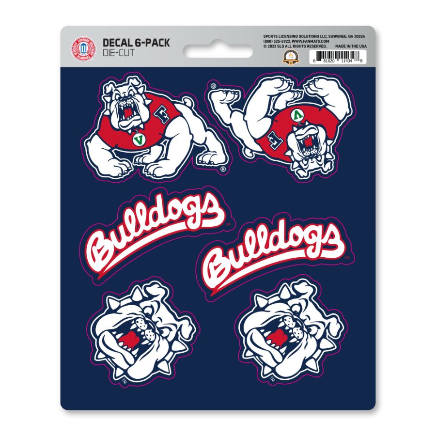 Fresno State University Bulldogs - Set Of 6 Sticker Sheet at Sticker Shoppe