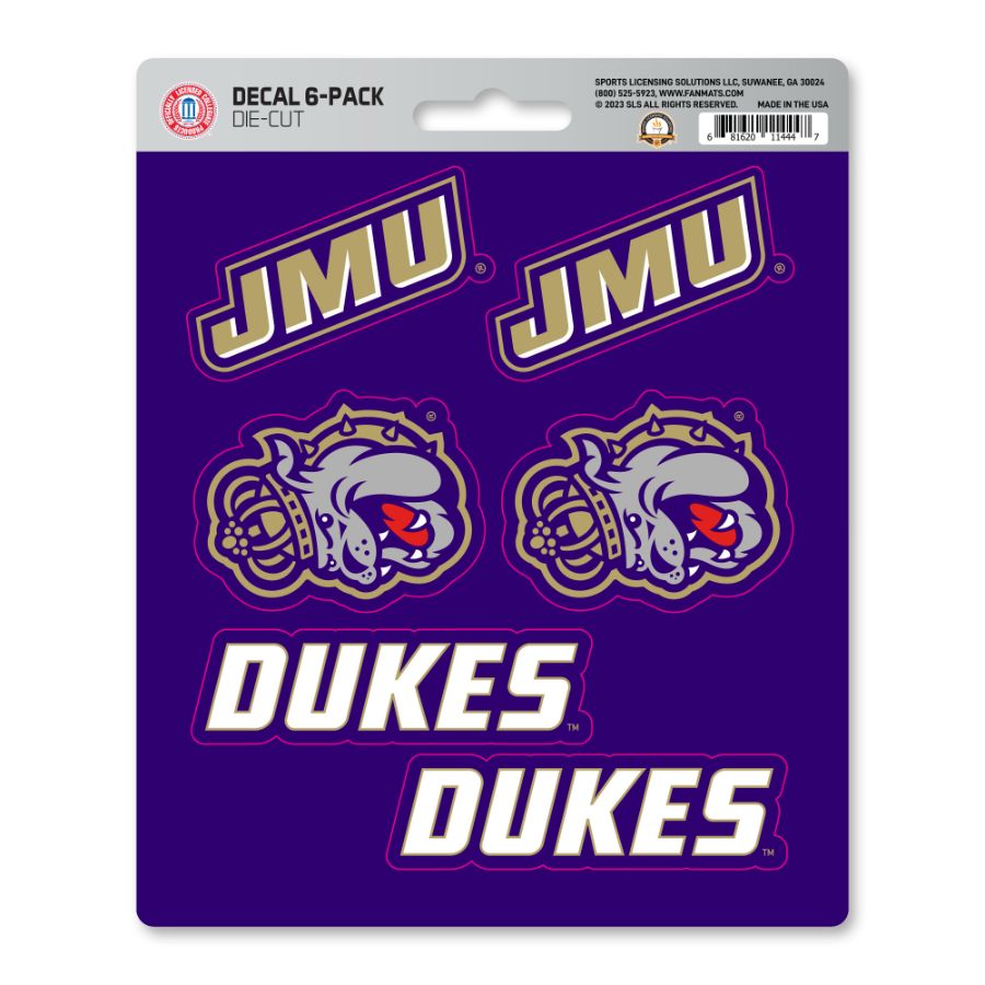 James Madison University Dukes - Set Of 6 Sticker Sheet at Sticker Shoppe