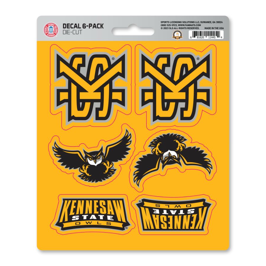 Kennesaw State University Owls - Set Of 6 Sticker Sheet at Sticker Shoppe