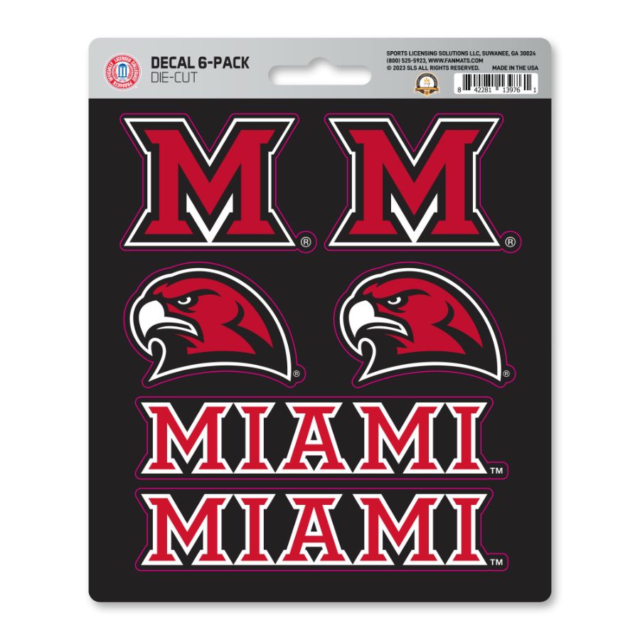 Miami University Redhawks - Set Of 6 Sticker Sheet at Sticker Shoppe