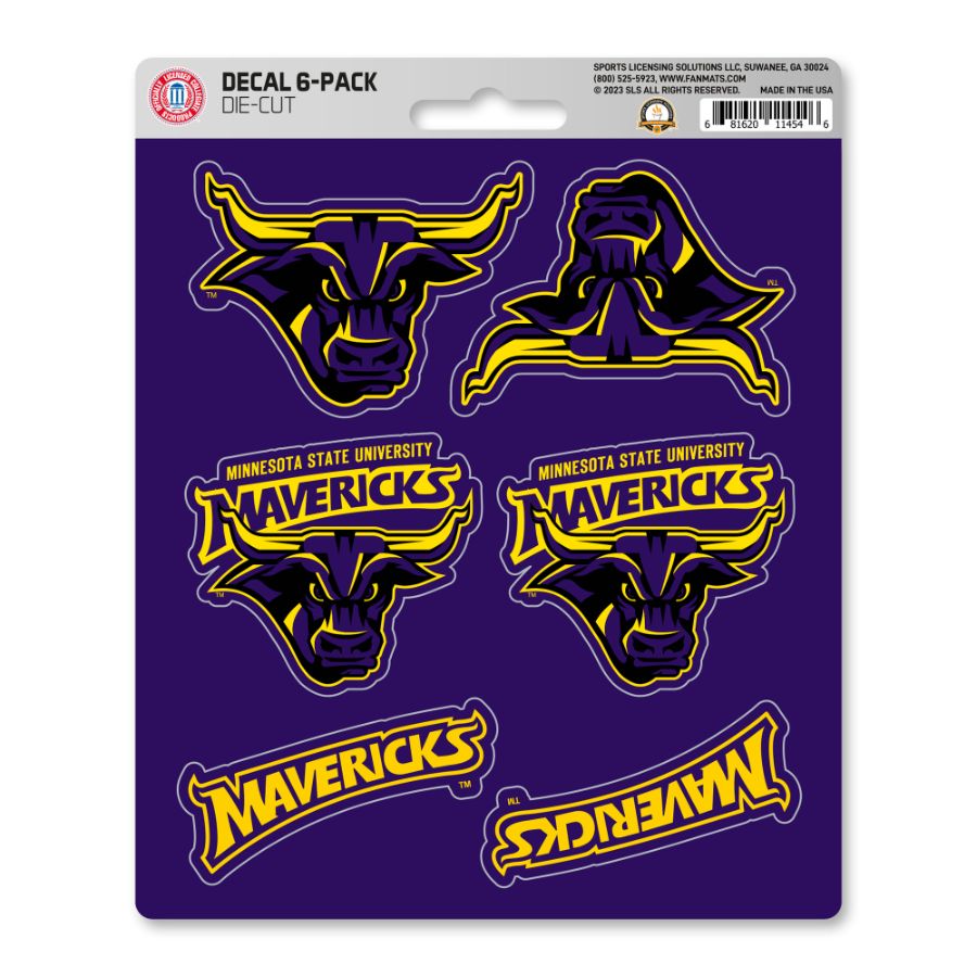 Minnesota State University Mankato Mavericks - Set Of 6 Sticker Sheet ...