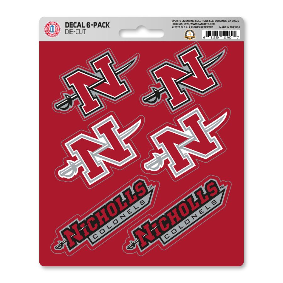 Nicholls State University Colonels - Set Of 6 Sticker Sheet at Sticker ...