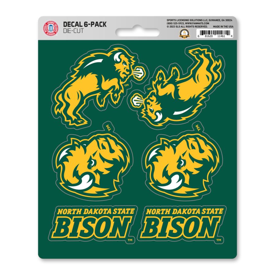 North Dakota State University Bison - Set Of 6 Sticker Sheet at Sticker ...