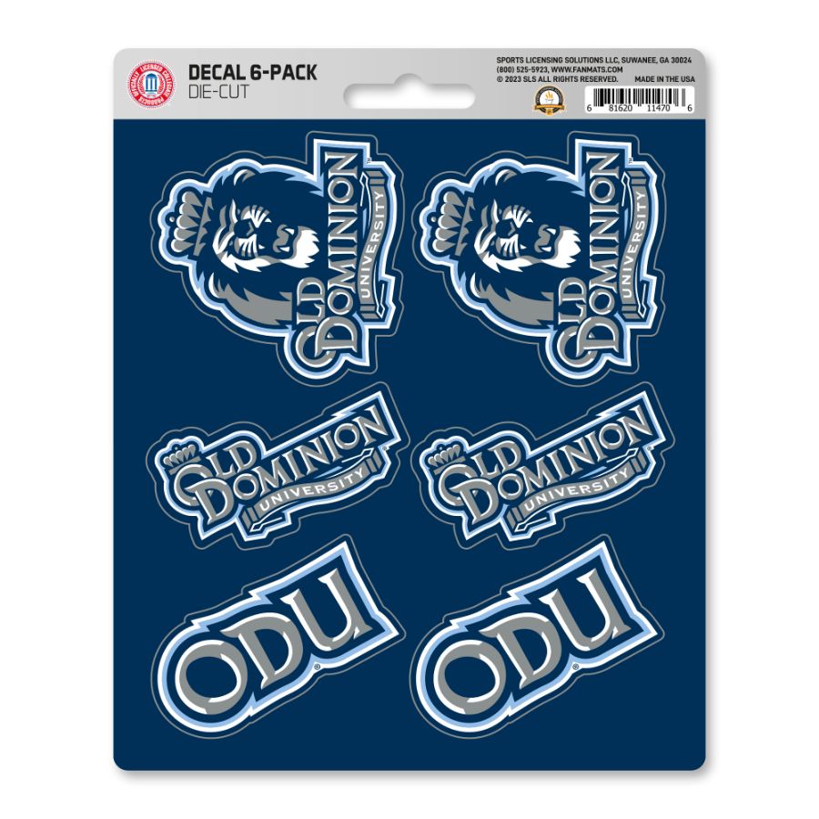 Old Dominion University Monarchs - Set Of 6 Sticker Sheet at Sticker Shoppe