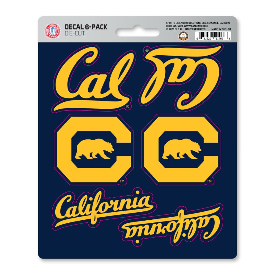 University Of California Golden Bears - Set Of 6 Sticker Sheet at ...