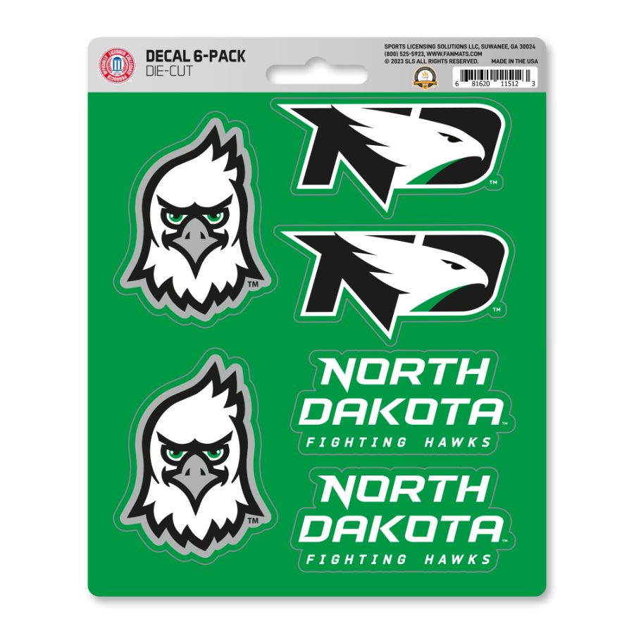 University Of North Dakota Fighting Hawks - Set Of 6 Sticker Sheet at ...
