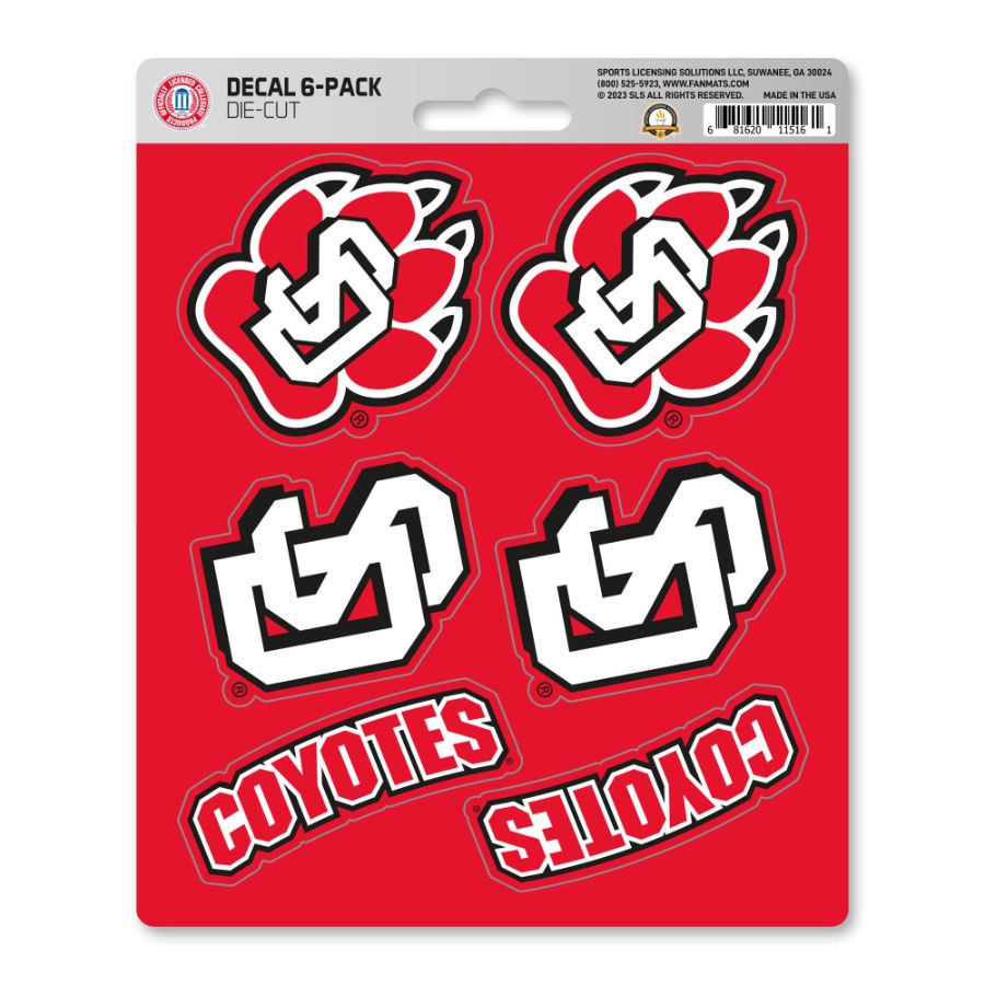 University Of South Dakota Coyotes - Set Of 6 Sticker Sheet at Sticker ...