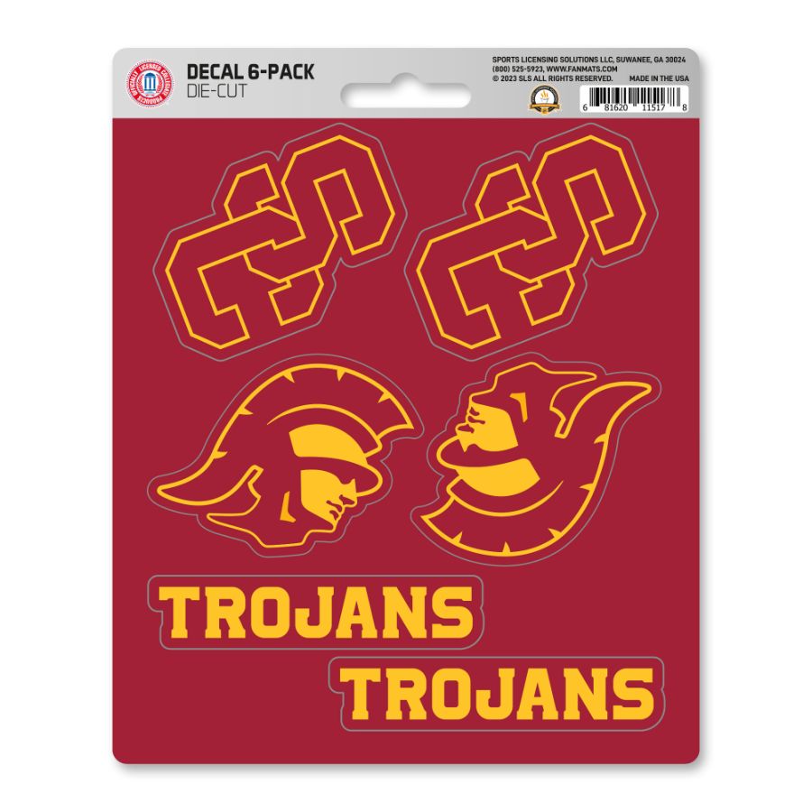 University Of Southern California USC Trojans - Set Of 6 Sticker Sheet ...
