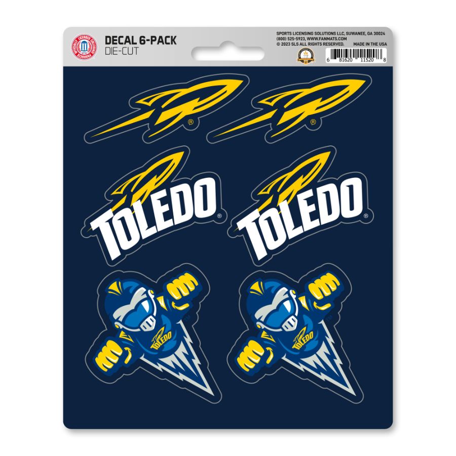 University Of Toledo Rockets - Set Of 6 Sticker Sheet at Sticker Shoppe