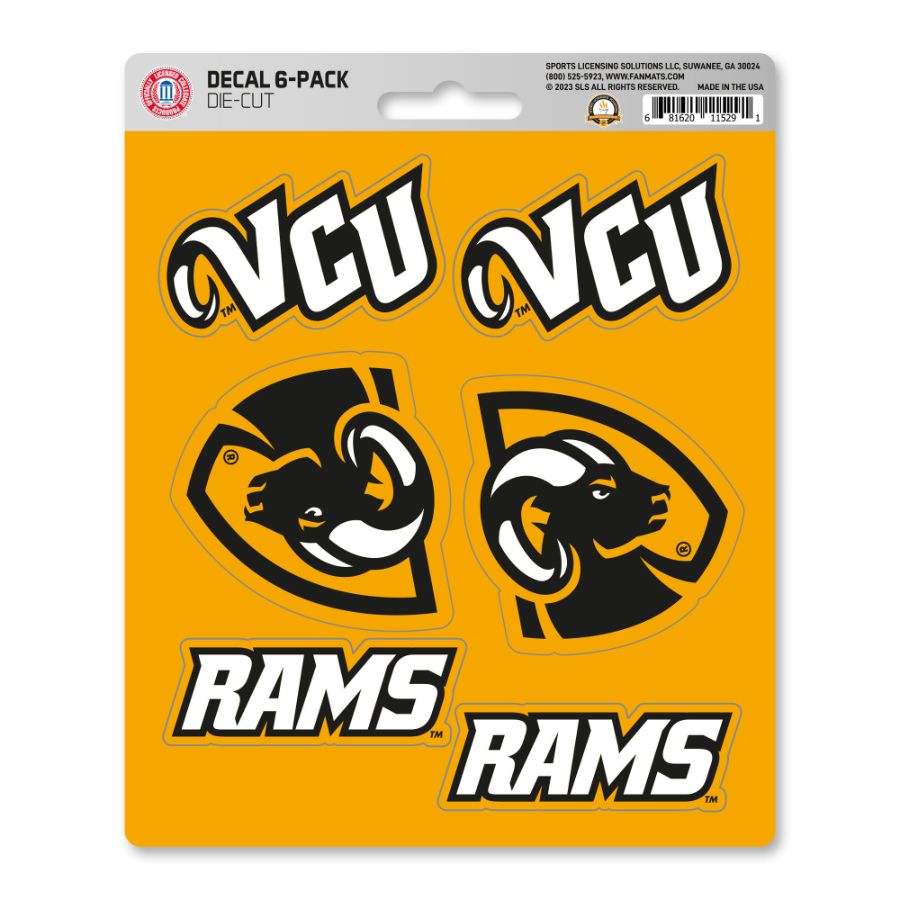 Virginia Commonwealth University Rams - Set Of 6 Sticker Sheet at ...