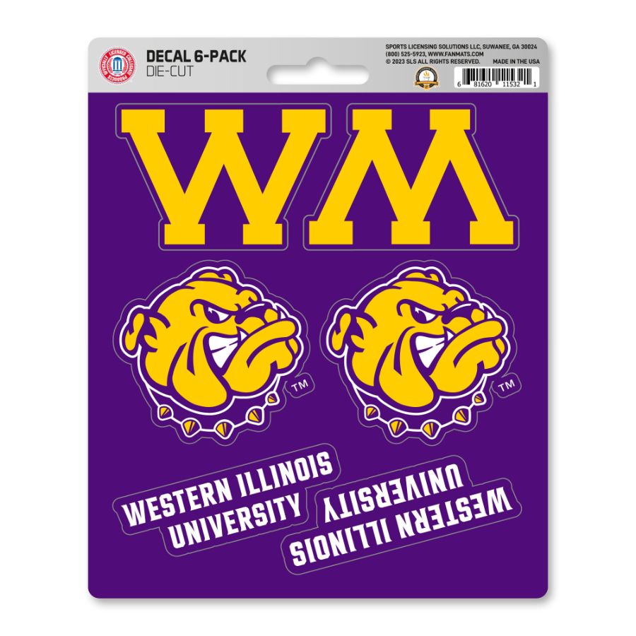 Western Illinois University Leathernecks - Set Of 6 Sticker Sheet at ...
