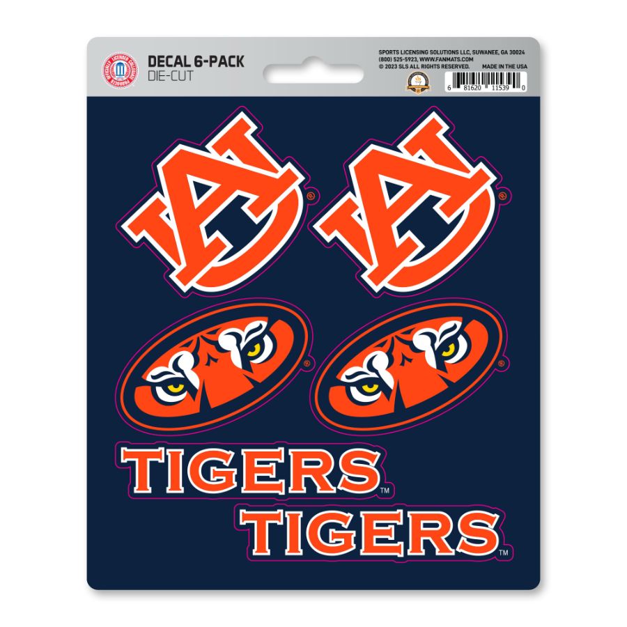 Auburn University Tigers - Set Of 6 Sticker Sheet at Sticker Shoppe