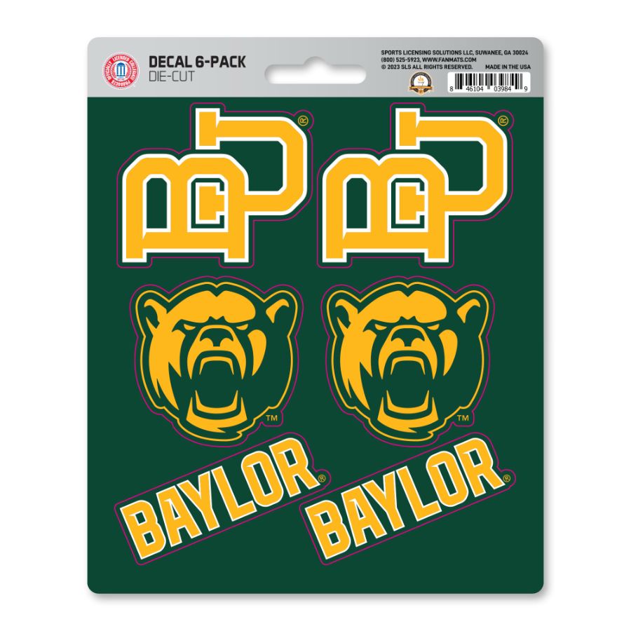Universty Of Baylor Bears - Set Of 6 Sticker Sheet at Sticker Shoppe