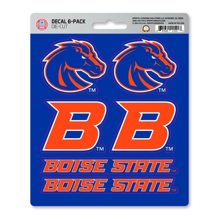 Boise State University Broncos - Set Of 6 Sticker Sheet at Sticker Shoppe
