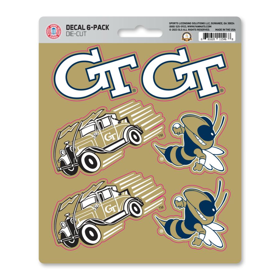 Georgia Tech - Set Of 6 Sticker Sheet at Sticker Shoppe