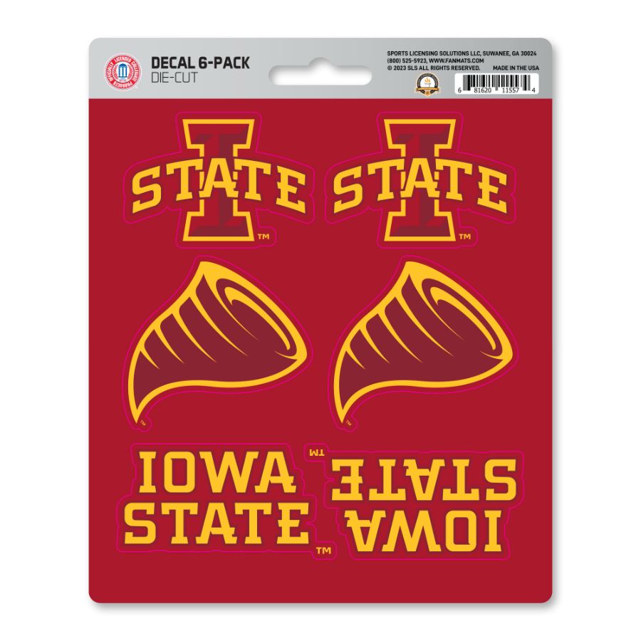 Iowa State University Cyclones - Set Of 6 Sticker Sheet at Sticker Shoppe